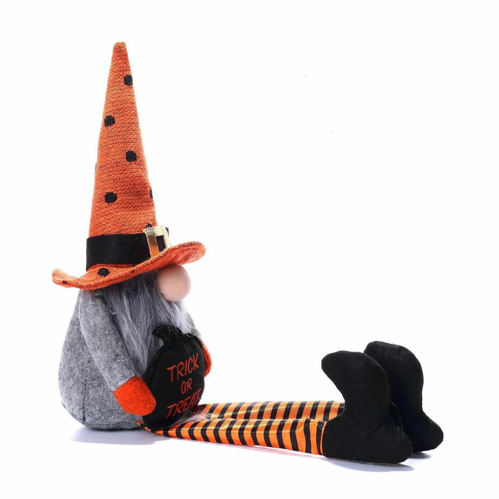 Длинноногая безликая кукла-карлик с тыквенным цилиндром на Хэллоуин, рождественское украшение для куклы-гоблина-длинная шляпа