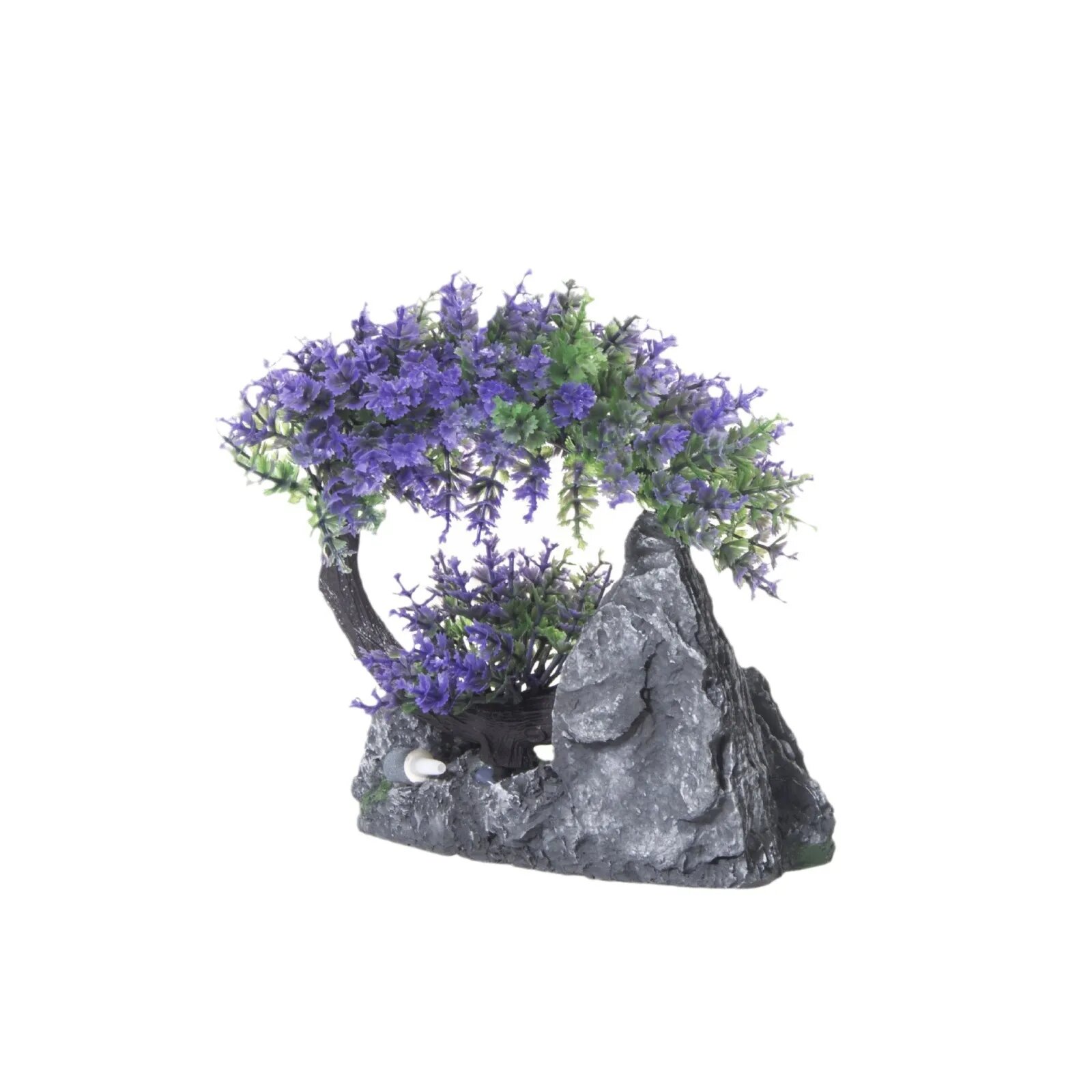 Аквариумные украшения из смолы, искусственное дерево бонсай с камнем, украшения для аквариума, Фиолетовый