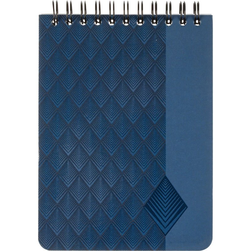 Блокнот А6,80л, кл, греб, мат. ламин, тонир. блок комус Art Deco Синий