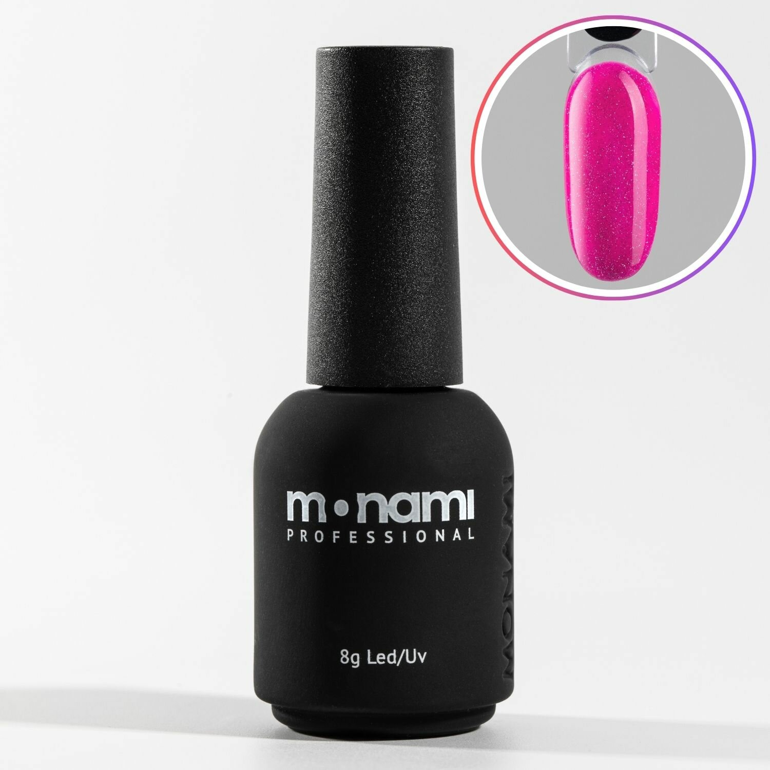 Гель-лак Monami Millennium Hot Pink 8 г со светоотражающими частицами в розовом оттенке