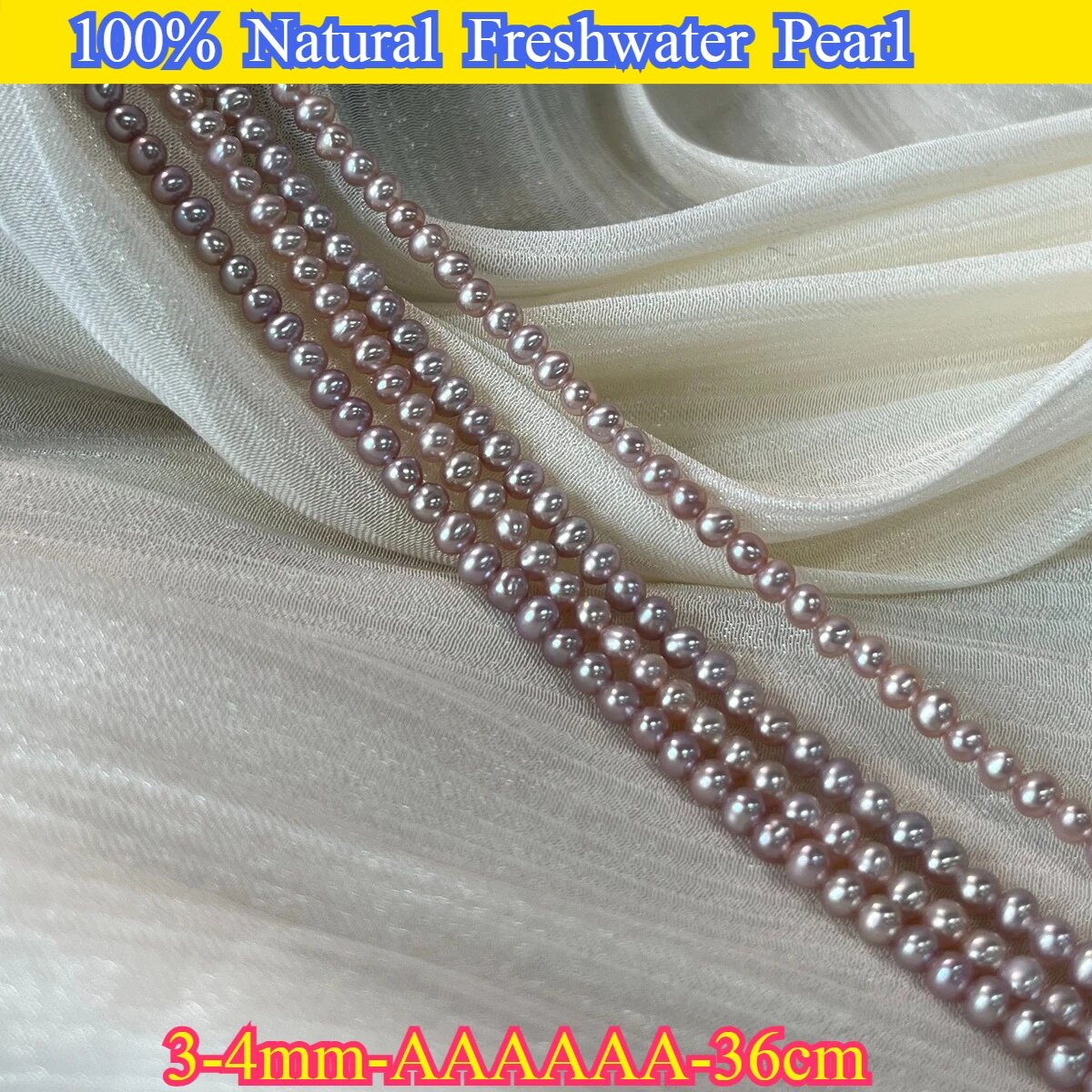 3-4 мм AAAAAA натуральный пресноводный жемчуг фиолетовый круглый свободный бисер ювелирные изделия сделать DIY ожерелье браслет женский свадебный подарок
