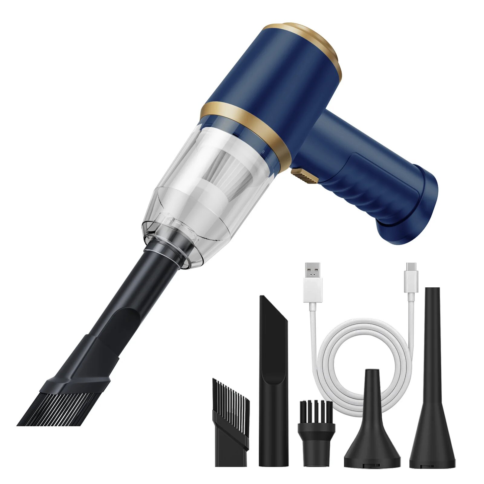 5300PA 15000PA Автомобильный пылесос Беспроводная мощная чистящая машина Авто автомобильные аксессуары Бытовая техника Сильный всасывающий очиститель Blue-brush 5300PA