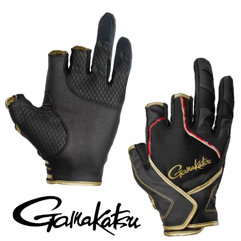Летние кожаные перчатки Gamakatsu Luya Boat GM-7302 M, 3-finger gloves