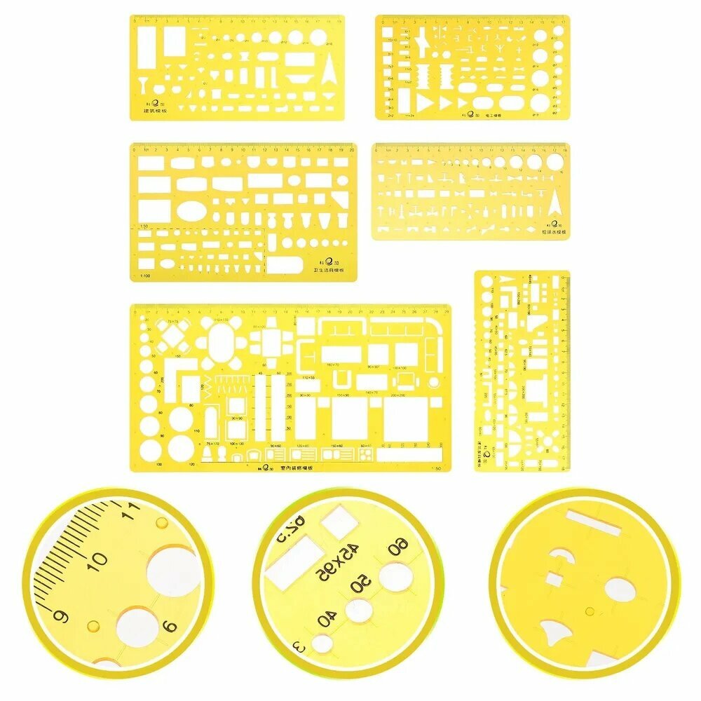 Пластиковые архитектурные масштабные линейки, 12 предметов, для черчения и проектирования