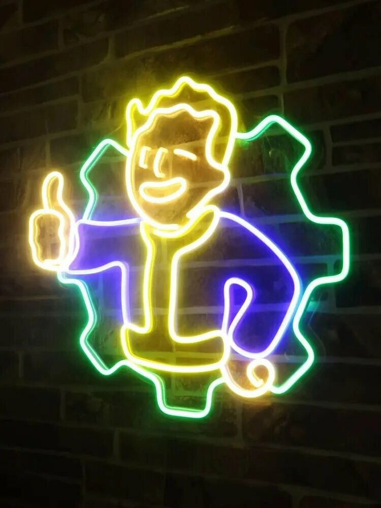 Неоновая вывеска "Fallout", светильник, ночник 41х38CM