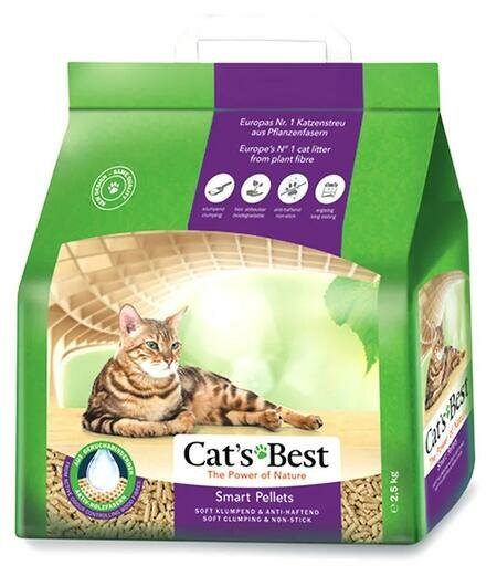 Cat`s Best Smart Pellet 5 л/2,5 кг древесный наполнитель для кошачьих туалетов
