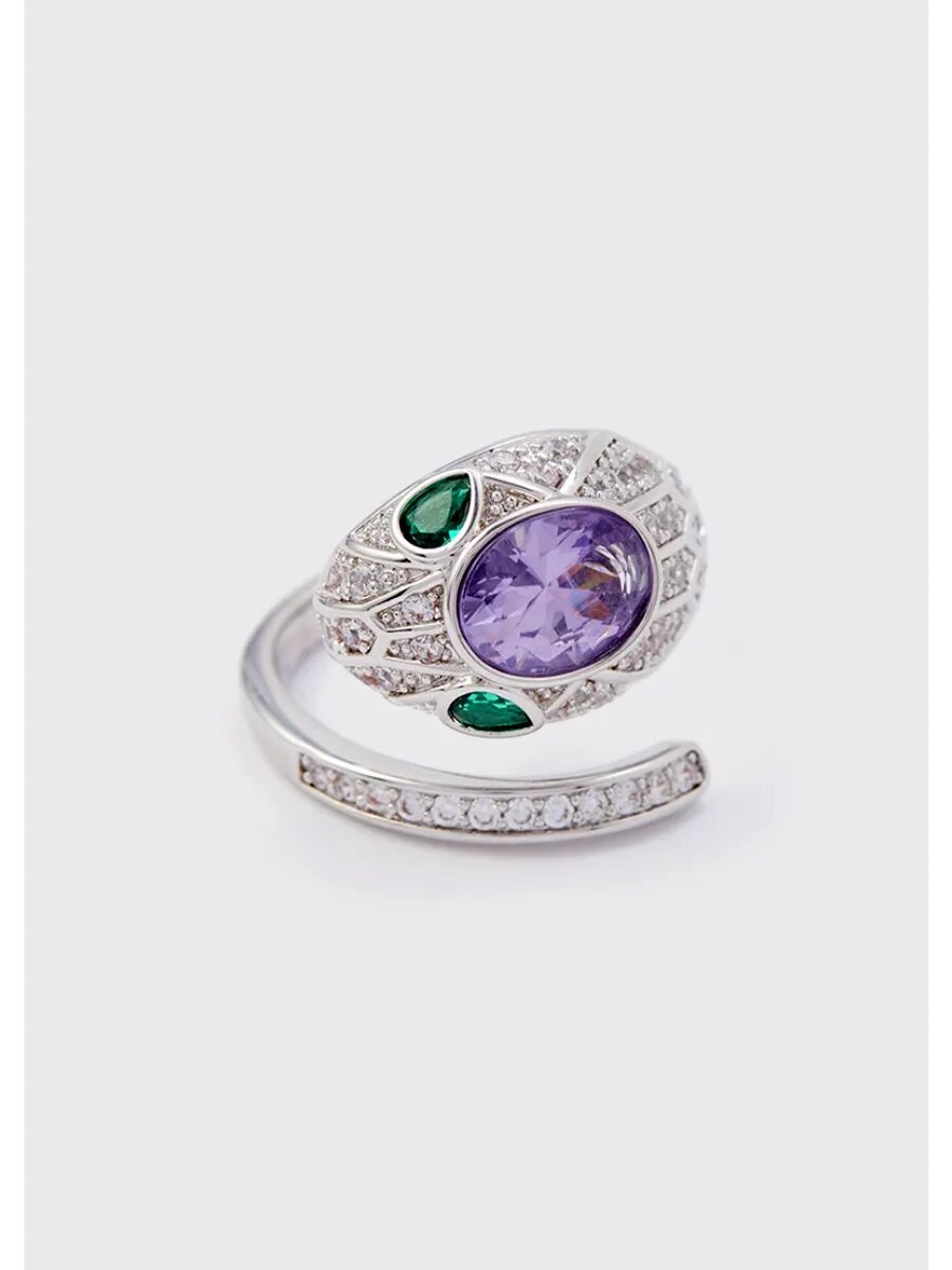 Кольцо, фианит, циркон, кристалл