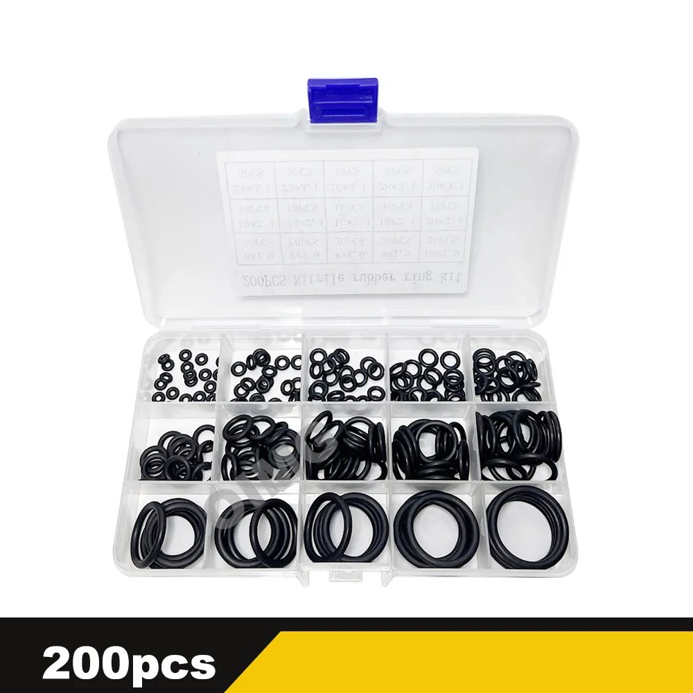 Нитриловые резиновые уплотнительные кольца, набор прокладок для сантехники, уплотнения, ремонт, воздушные или газовые соединения, устойчивый к маслу и жаропрочности, комплект