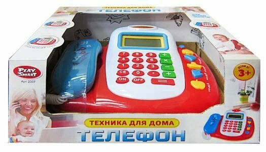 Телефон музыкальный Happy на батарейках свет, звук в коробке