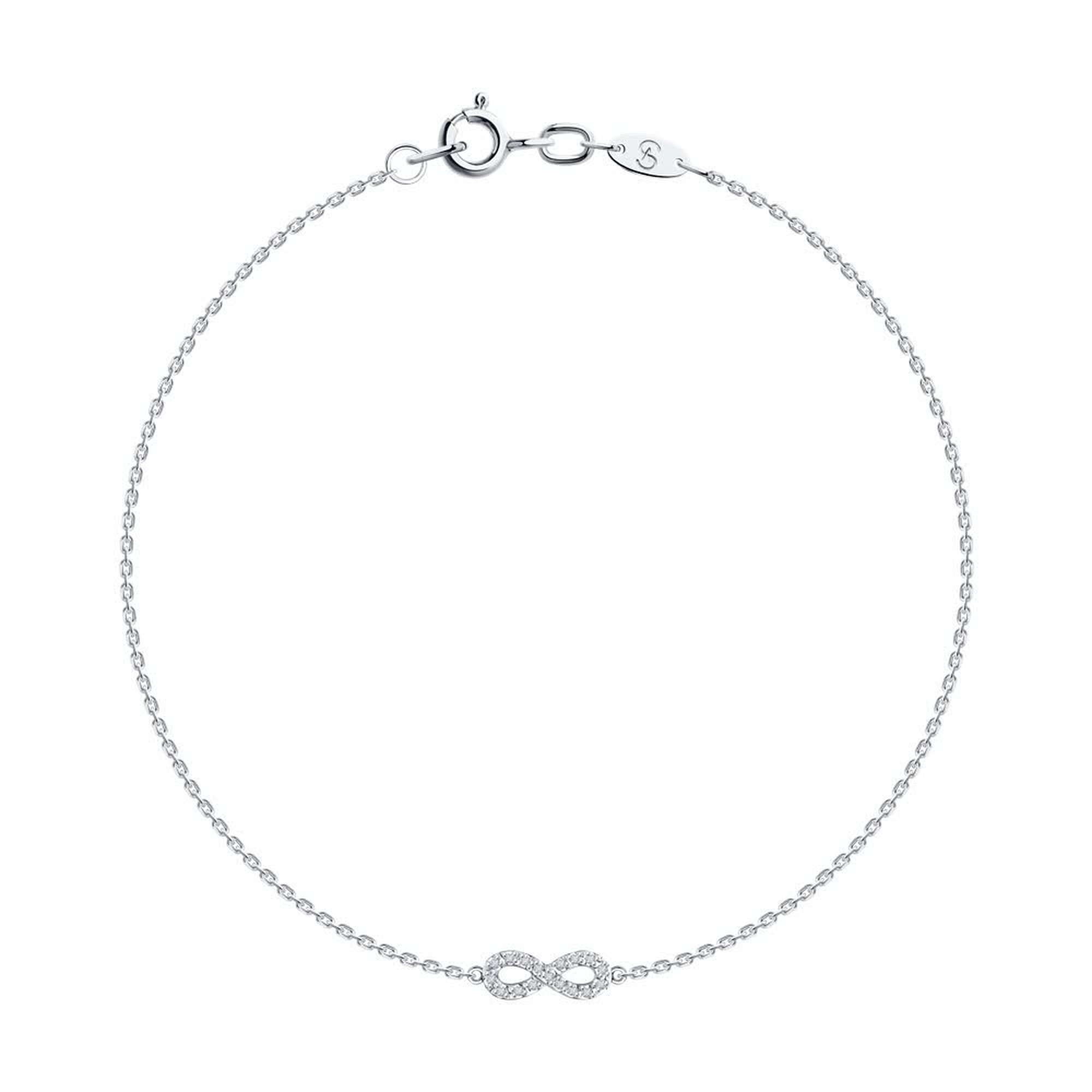 Браслет, белое золото, 585 проба, бриллиант