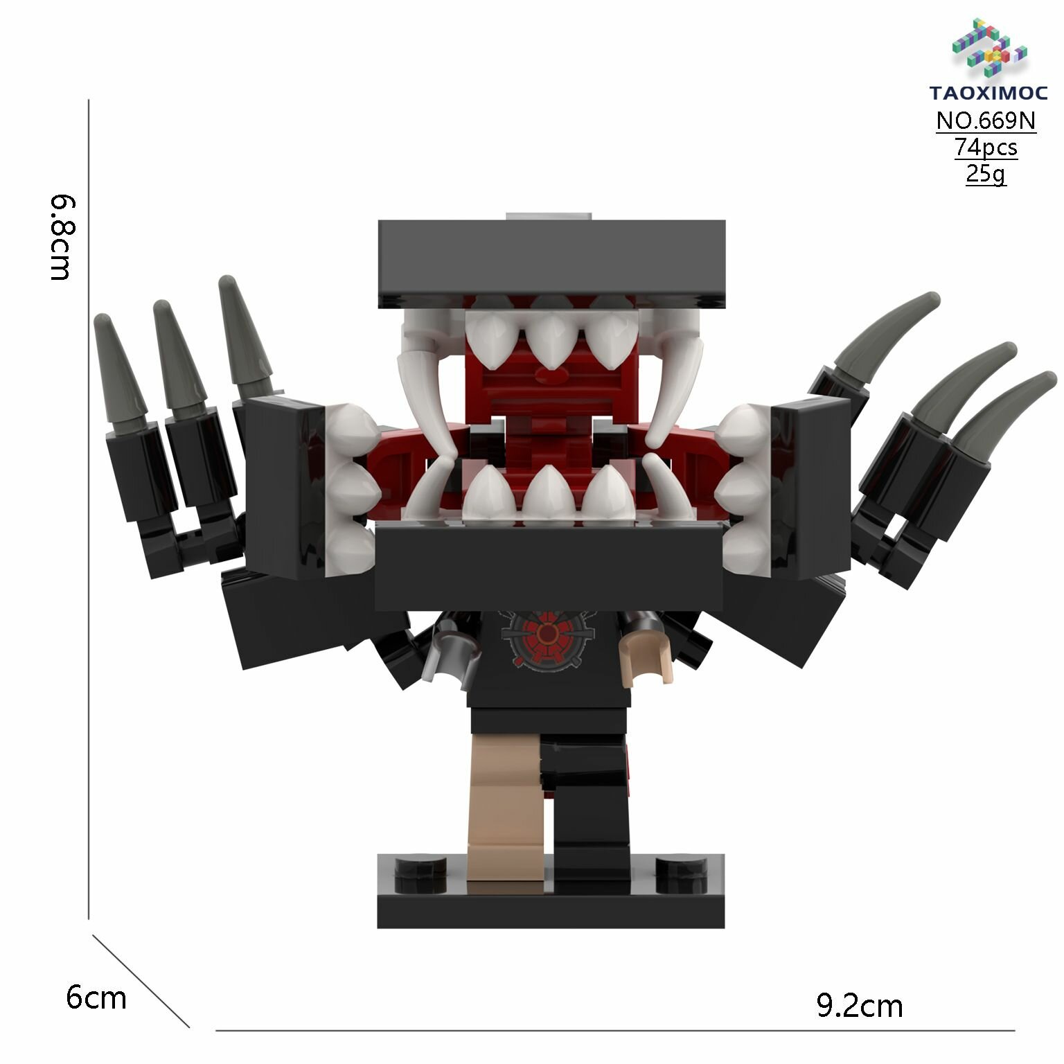 Фигурок Конструктора Скибиди туалет / Skibidi toilet, совместимы с легo конструкторами, 74PCS, 6.8cm, пакет/669N Телевизионщик-зомби