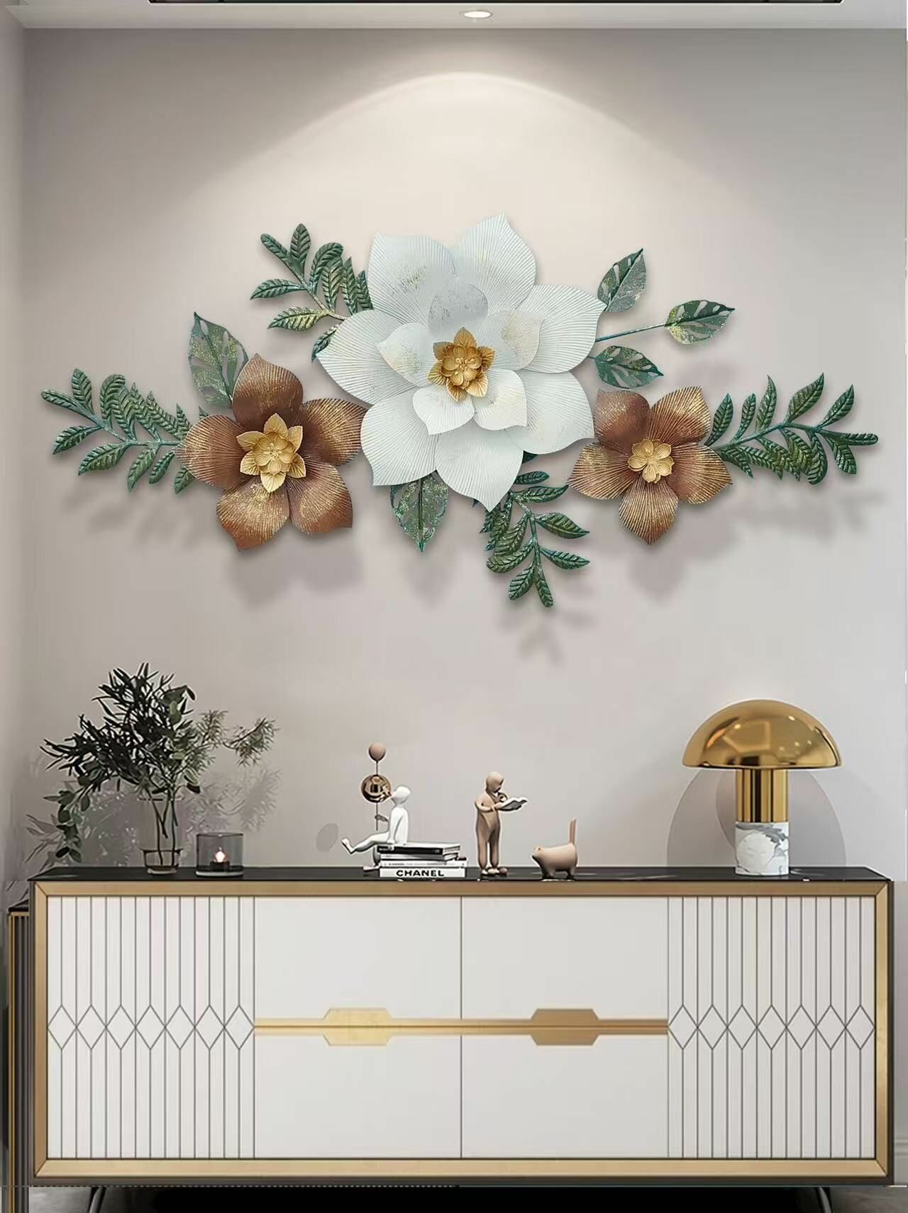 Объемное 3D панно на стену из металла, художественное украшение для интерьера