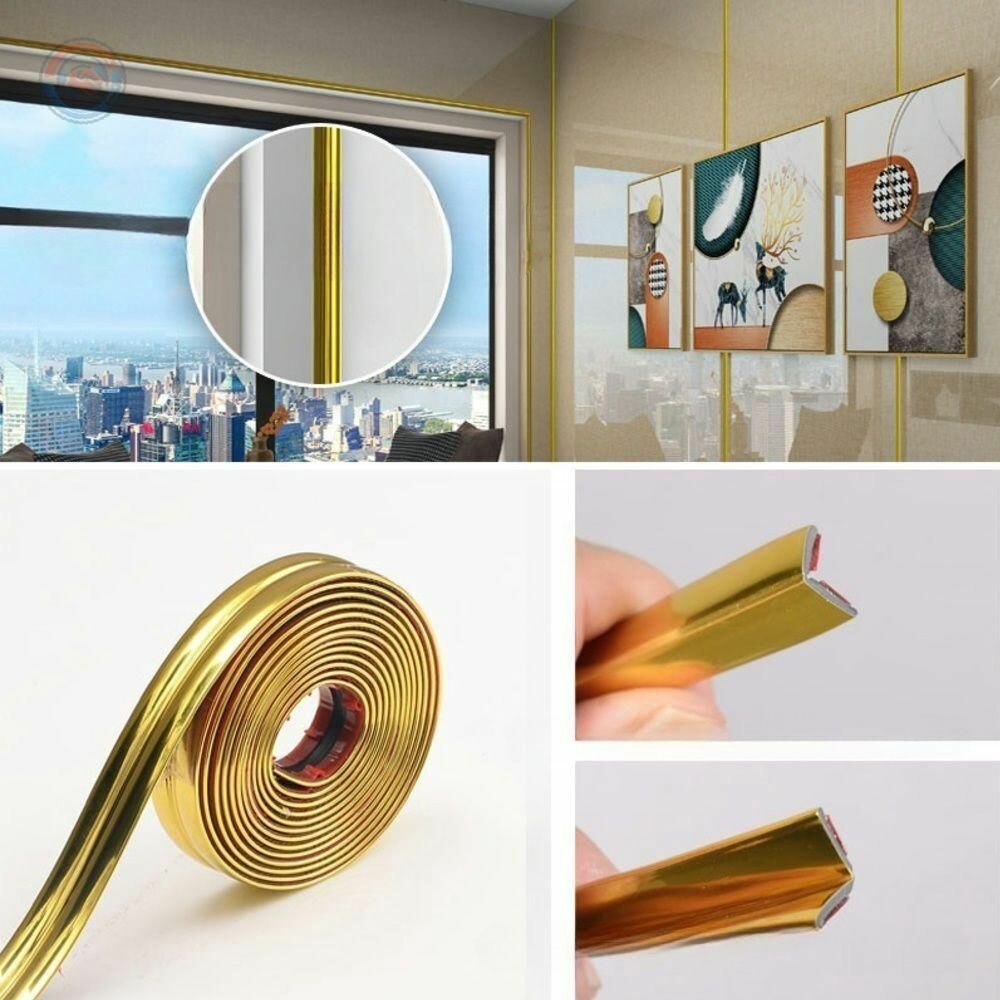 Декоративная самоклеящаяся лента-плинтус для ремонта и украшения, ПВХ бордюр на клейкой основе для стен, дверей, мебели и потолка