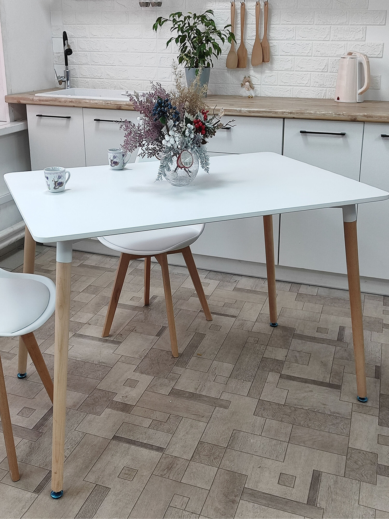 Стол кухонный обеденный прямоугольный 120*80*74.5 см, столешница МДФ