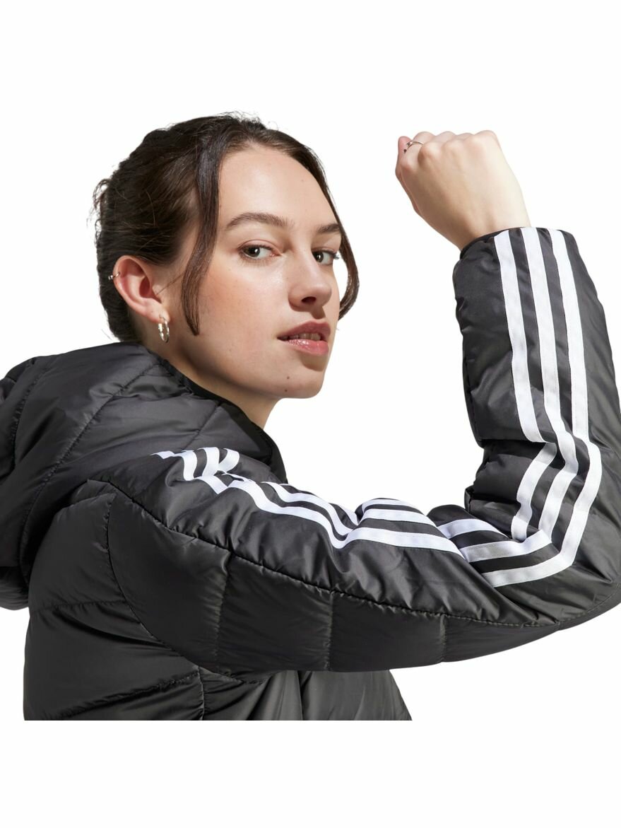 Куртка adidas Essentials 3-Stripes Light Down Hooded Parka, размер M INT, черный — фото 1
