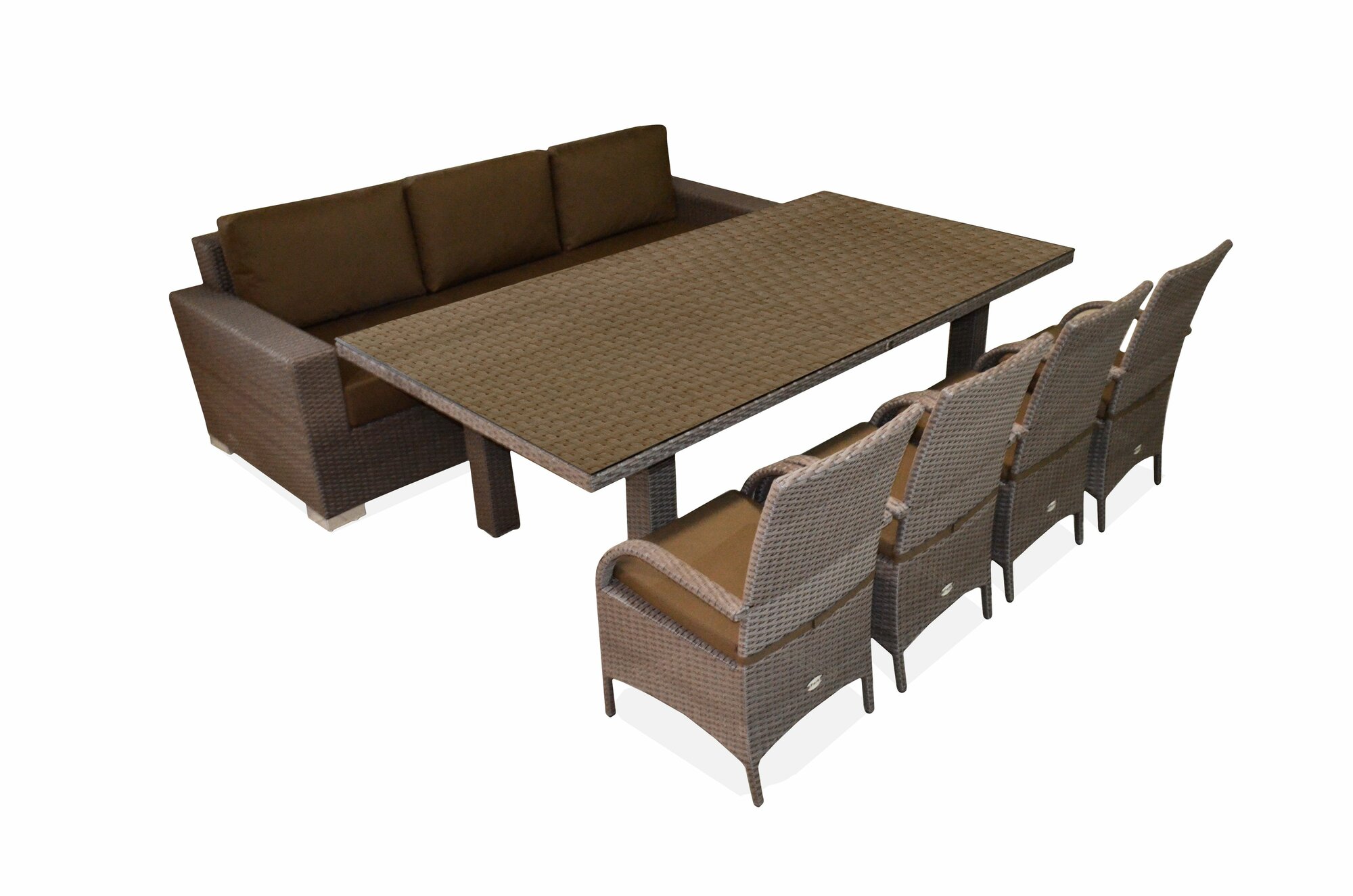 Комплект из искусственного ротанга Люцерн, цвет темно-коричневый