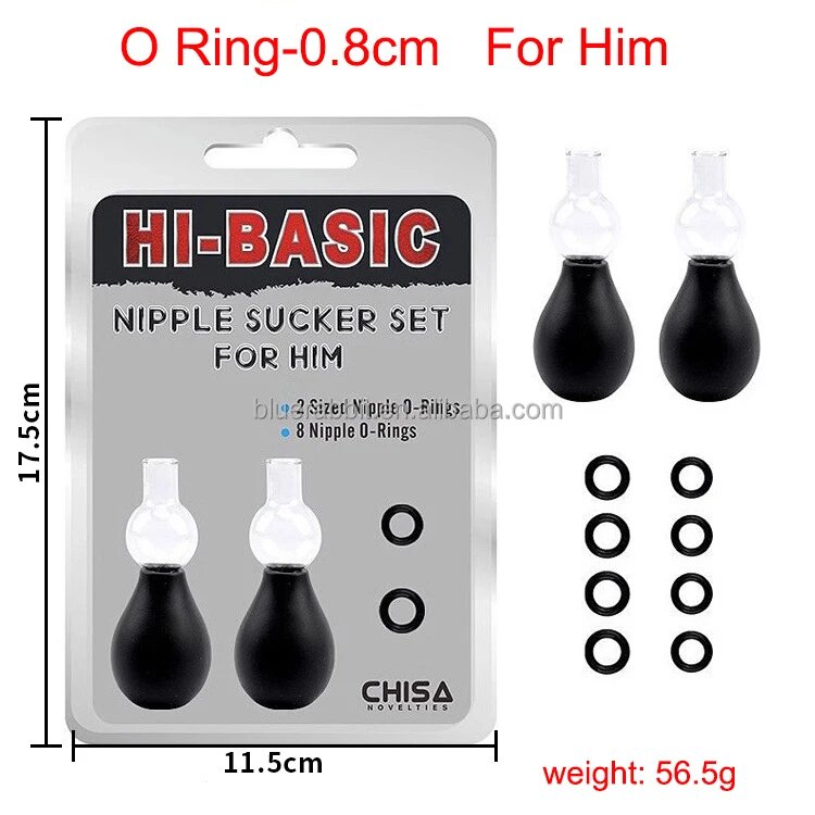 Присоска для сосков мужская, комплект Hi-Basic, 8 колец, For Him