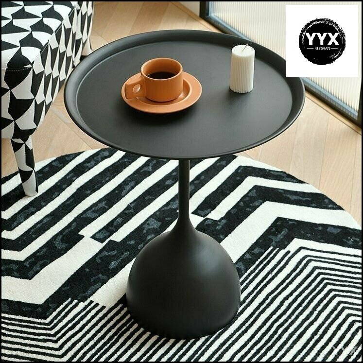 Столик журнальный, арт-деко, металл, круглый, 40 см, 1 ножка