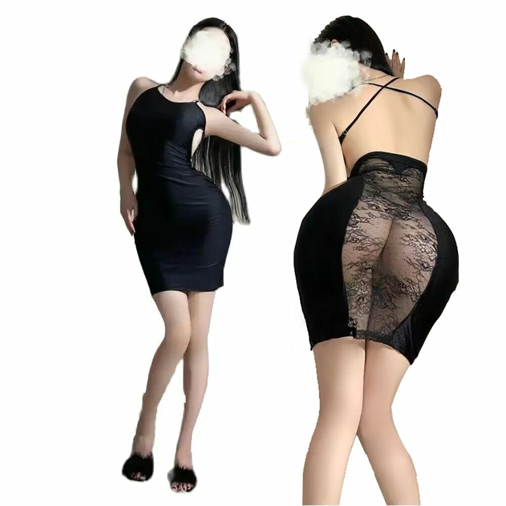 Женская облегающая юбка с кружевом и открытой спиной Женская сексуальная эротическая обтягивающая юбка