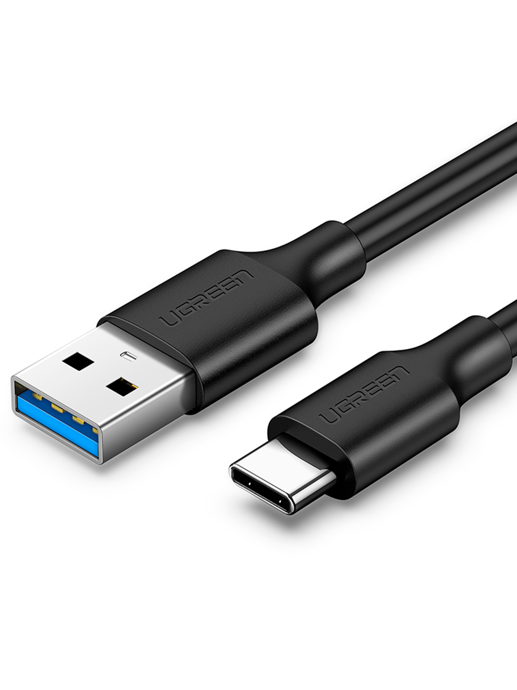 Кабель для зарядки и передачи данных USB-C Male - USB 3.0 A Ugreen, 3A, 1м, цвет черный (20882)