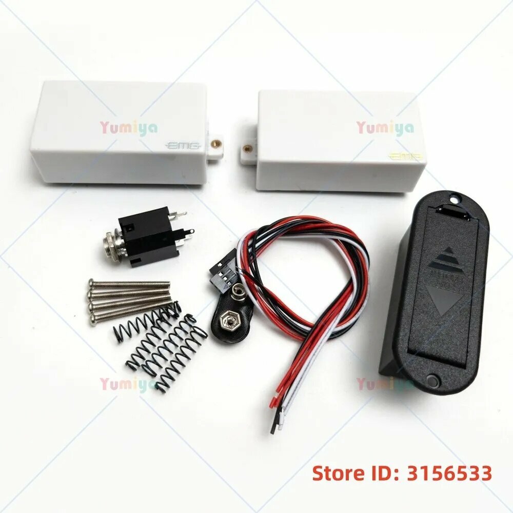 Активный звукосниматель EMG Звукосниматели для электрогитары Humbucker 9V Аккумуляторный источник питания Белые аксессуары для гитары