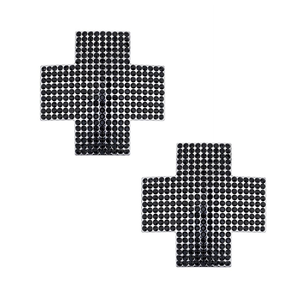 Молочная Наклейка Со Стразами В Виде Креста-Черный