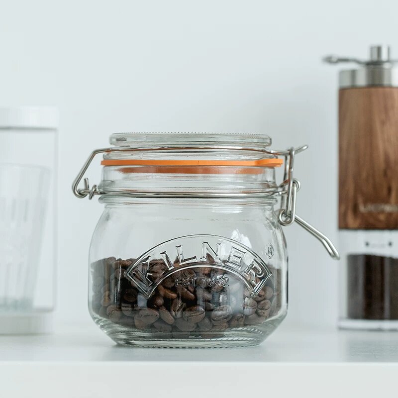 Kilner 500мл стеклянная банка для хранения кофейных зерен - герметичный контейнер из стекла для использования на