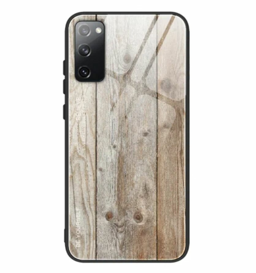 Чехол MyPads "Дерево", для Samsung S21 Ultra, с закаленным стеклом, серый