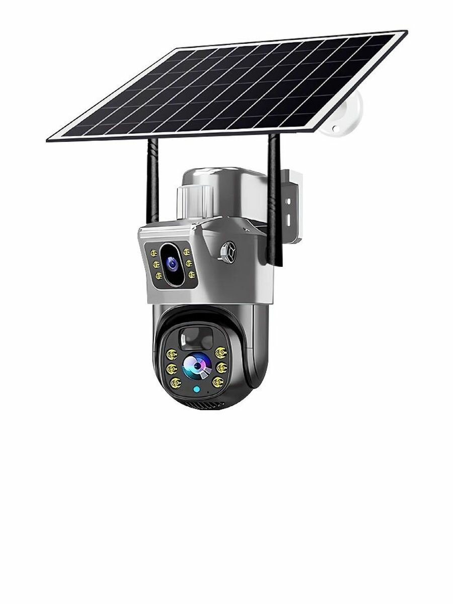 Камера видеонаблюдения Orion уличная с сим картой 4G, на солнечной батарее, двухкупольная, 10МP, ip66, 64g