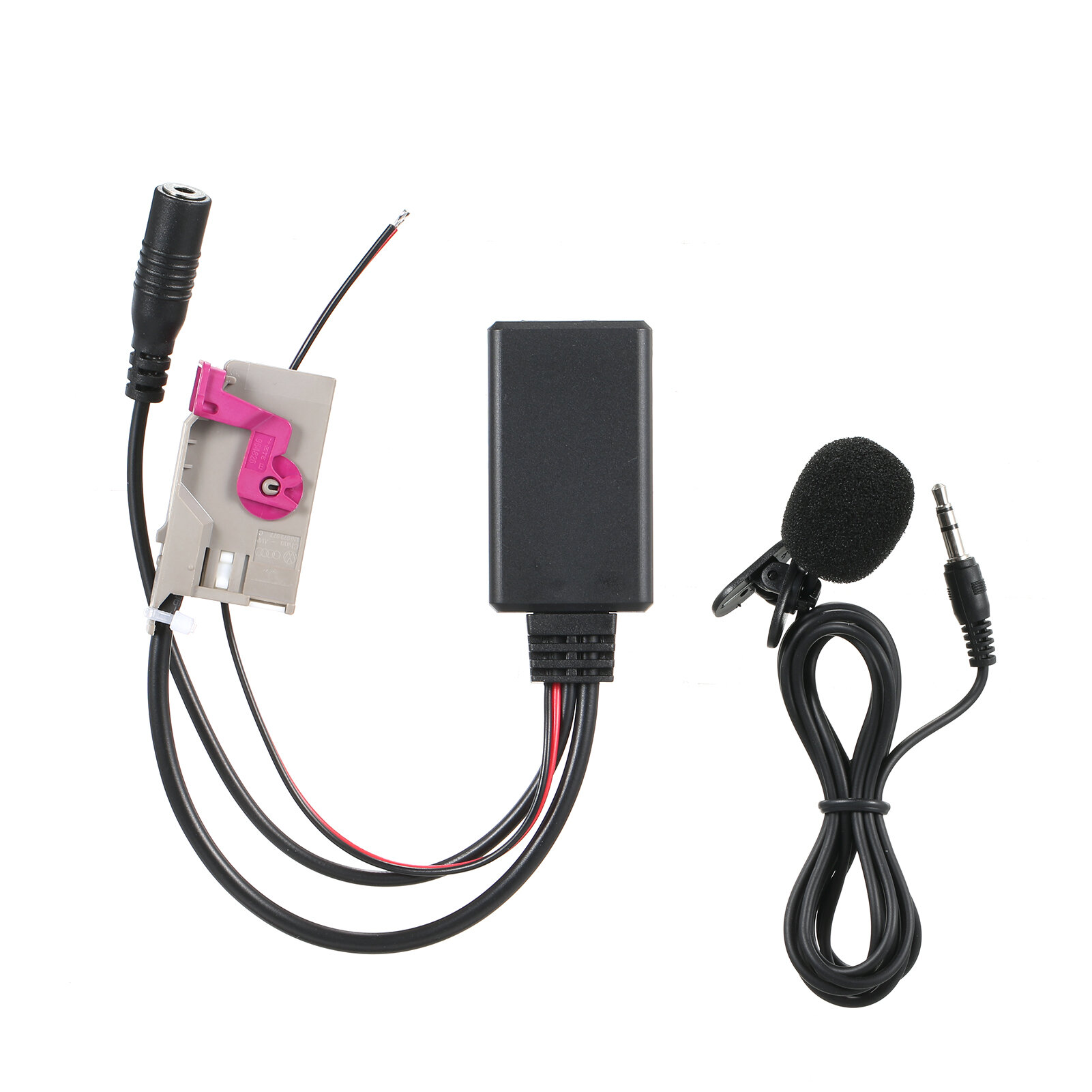 BT AUX Adapter MP3 Music Aux-IN Audio Cable Handsfree Microphone Replacement for Audi A3 A4 A6 A8 TT R8 RNS-E 32 Pin, черный, пластик, BT 5.0, микрофон длина 150CM, размер упаковки 17.8*12*3cm, вес упаковки 50.4g, 1 шт