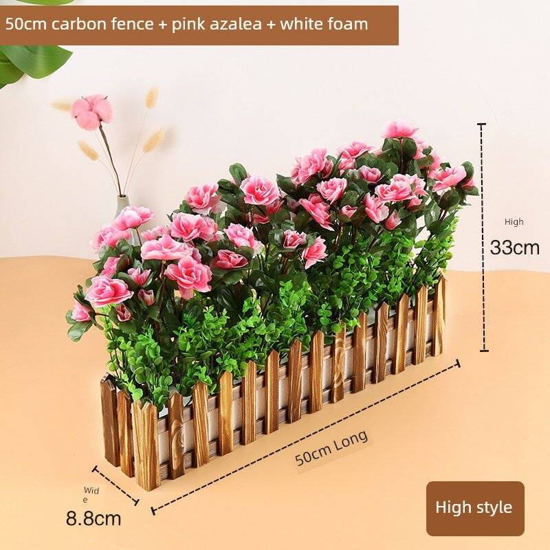 Искусственные цветы азалии для ограждений, перил, подоконников, декора дома, перегородок, угловых цветочных грядок,