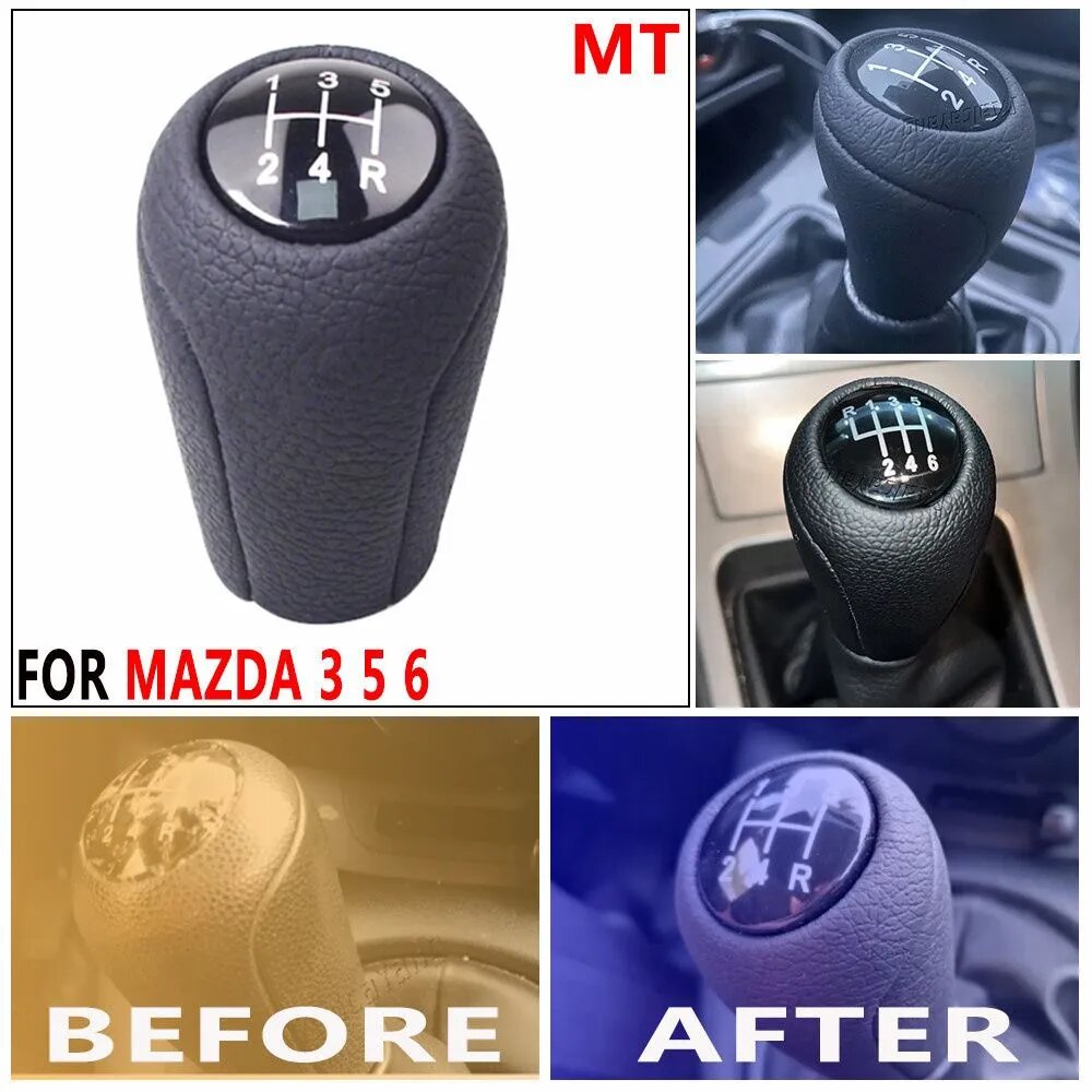 Ручка КПП для Mazda 3 5 6 CX-7 MX-5 из ABS пластика, черного цвета — фото 1