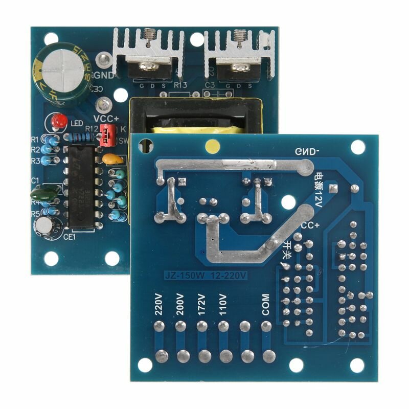 150 Вт автомобиля DC 12 в AC 110 220 В 20 кГц мощность инвертор зарядное устройство преобразователь повышающая плата высокочастотная