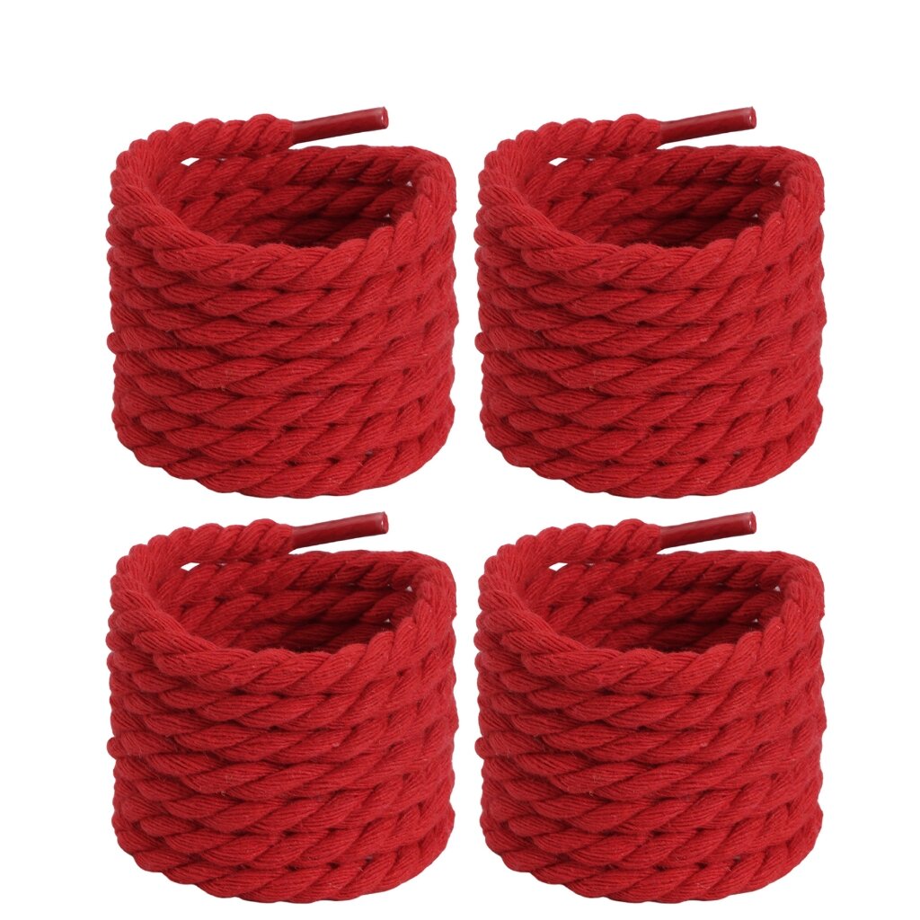 2 пары круглых шнурков из пеньковой веревки Air Force One bold-красный-120 см