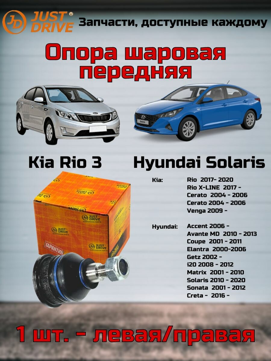 Шаровые опоры Хендай Акцент, Элантра XD, Соната / Шаровые опоры Киа Рио 3, Пиканто 1, Спектра