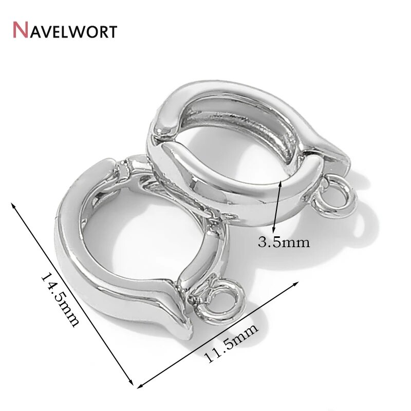 Подвески-коннекторы NAVELWORT Rhodium plated 11.5x14.5 мм