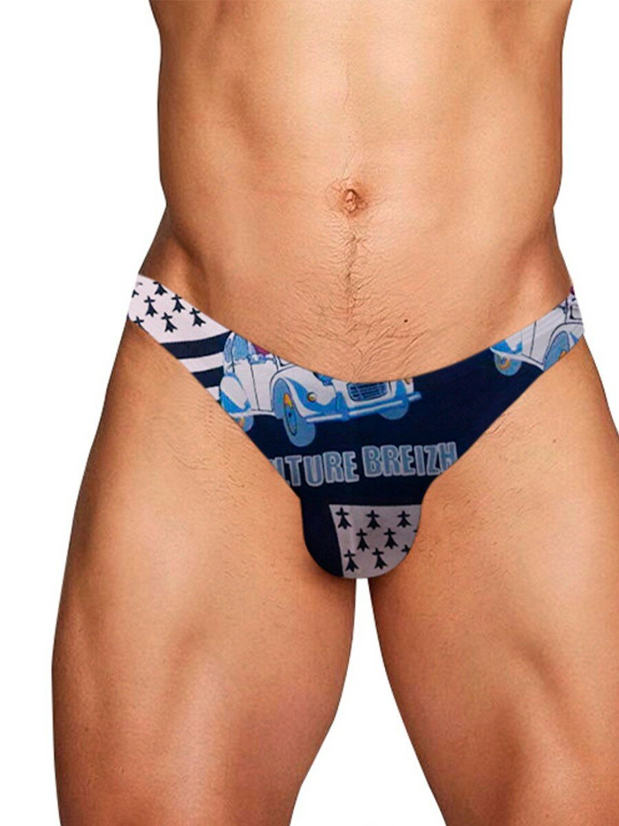 Мужские трусы брифы темно-синие с принтом ADANNU AN7302-16 L (48)