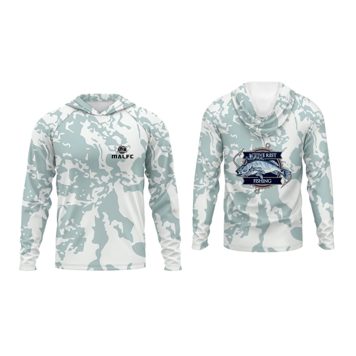 MALFC Одежда для рыбалки Мужская рубашка с капюшоном для рыбалки с длинными рукавами Футболка для рыбалки с защитой от ультрафиолета