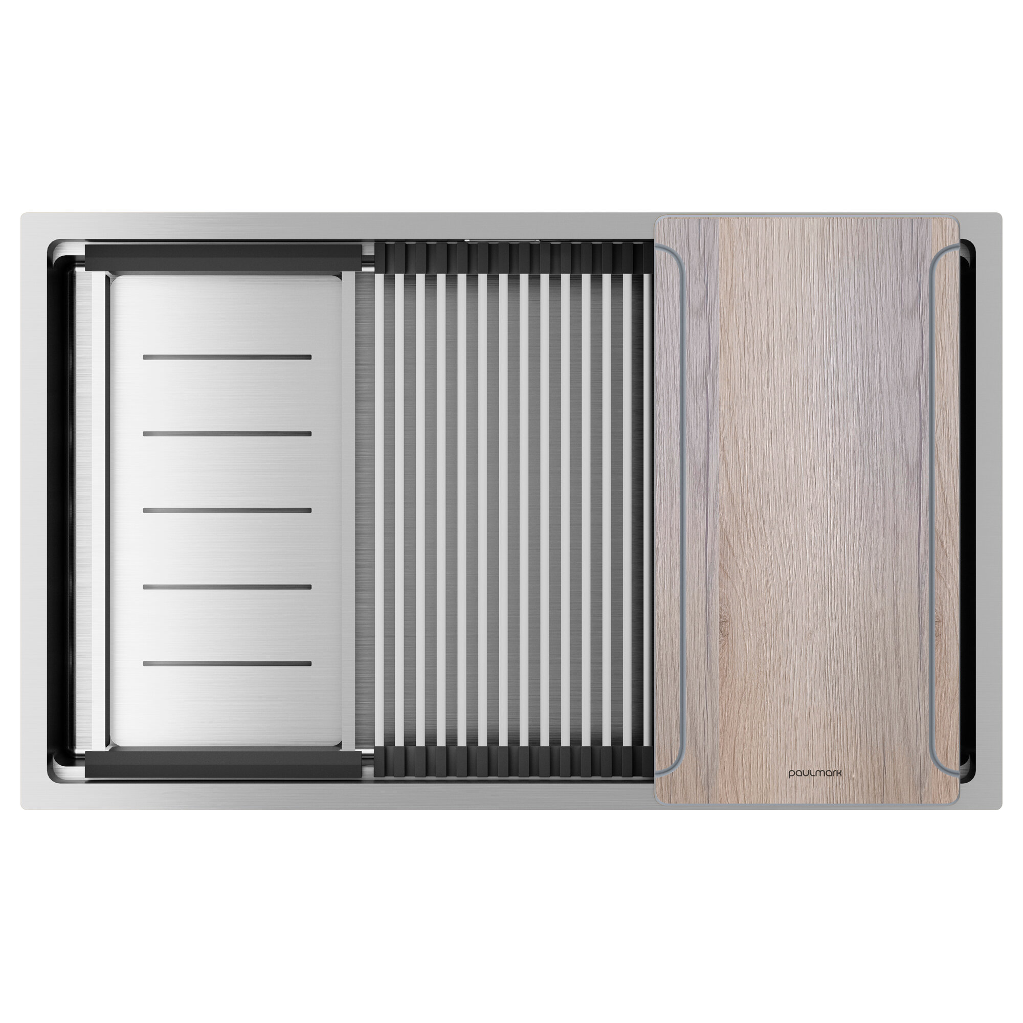 Кухонная мойка Paulmark NEXT-MULTI SINK 74 UNI PM787445-BS брашированная сталь Нержавеющая сталь