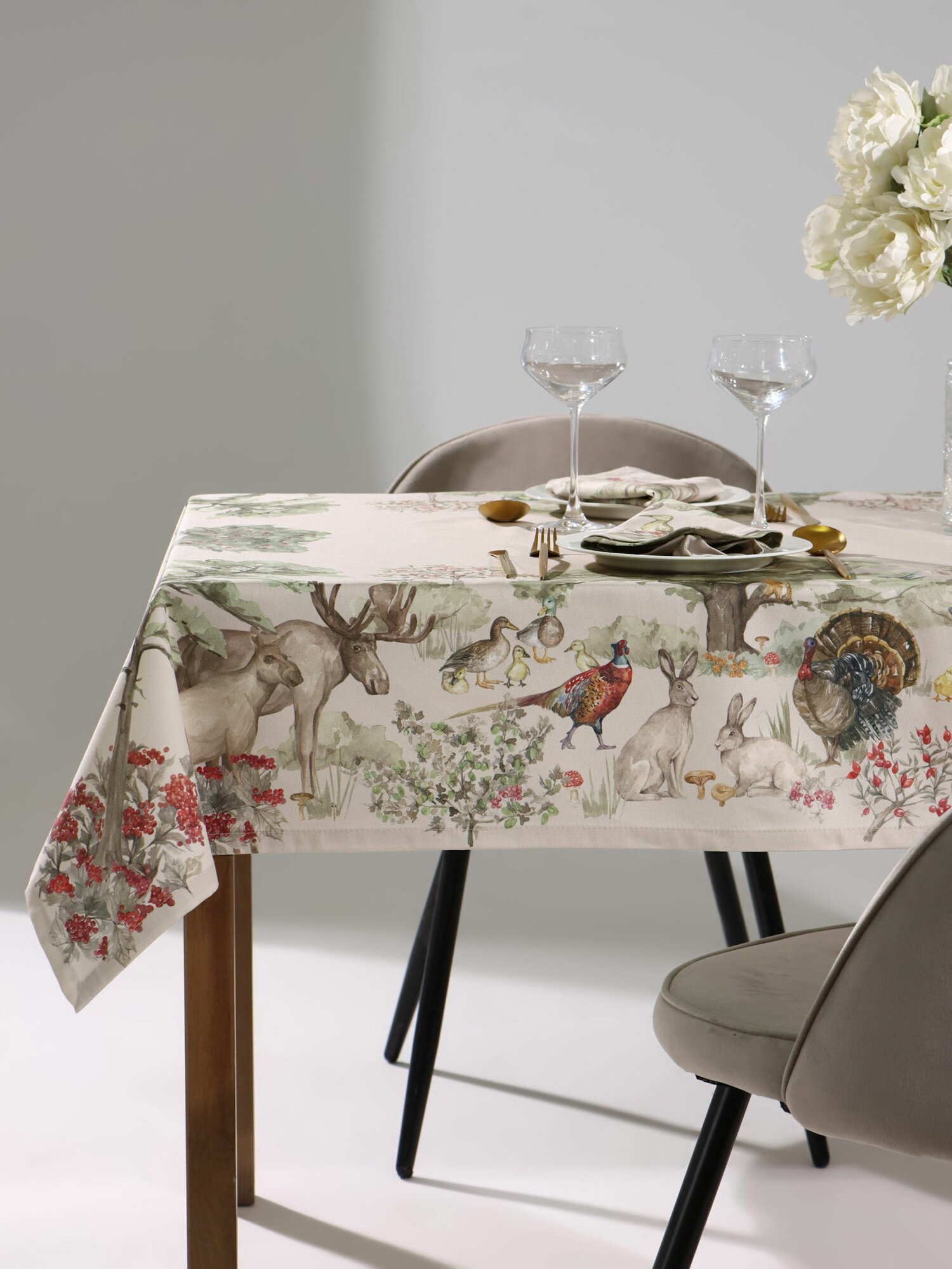 Набор кухонный Forest landscape: скатерть 148x112+-2 см с гмво, салфетка 40x40 см - 4 шт.