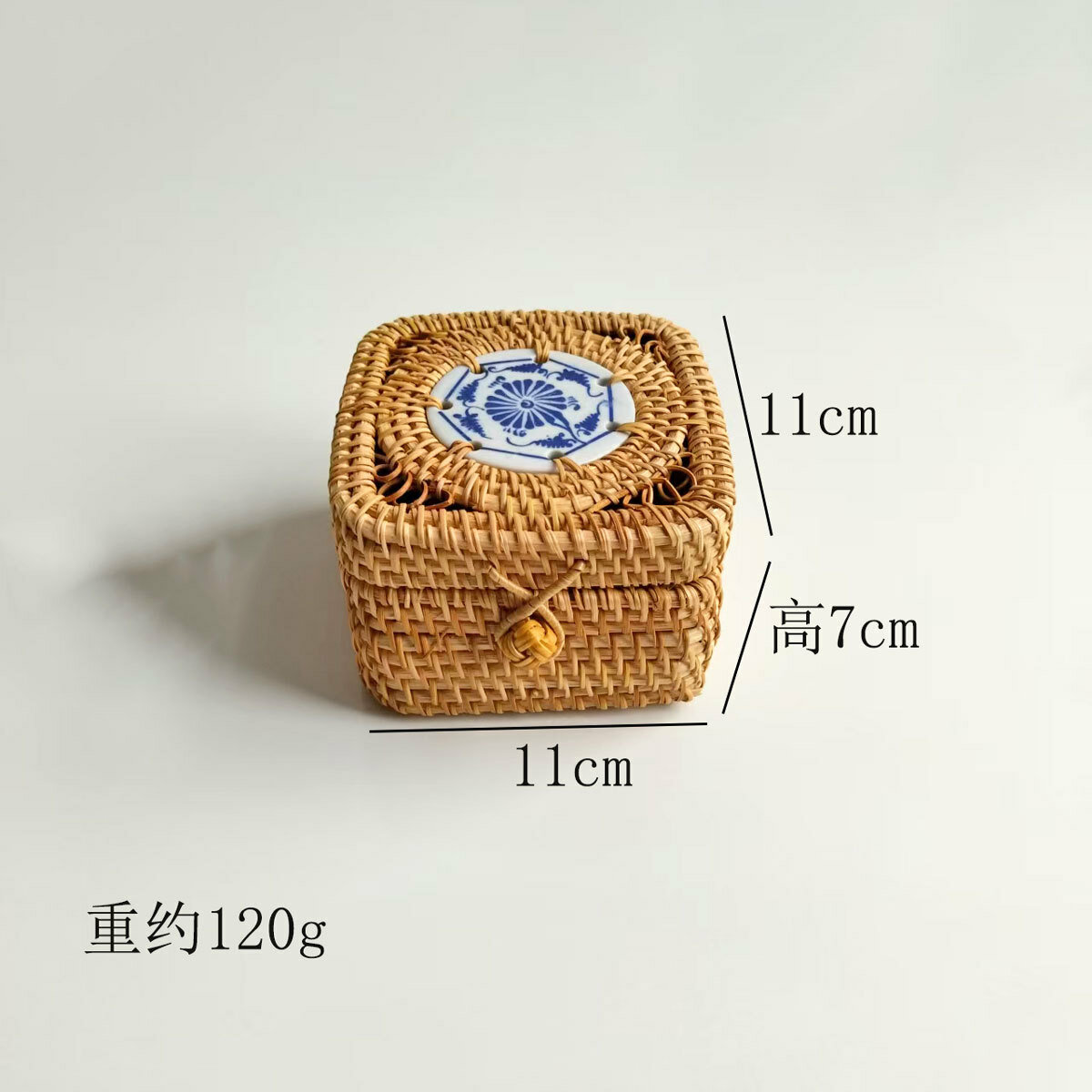 Вьетнамская коробка для хранения чая из ротанга, домашняя банка для рассыпного чая, корзина для закусок и конфет, настольная коробка для хранения на кофейном столике