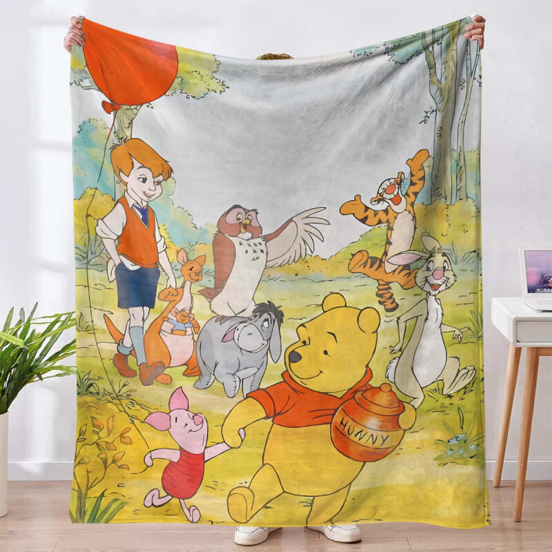 Фланелевое плюшевое одеяло с изображением Винни-Пуха для детей, одеяло для сна в домашнем офисе, осенне-зимнее одеяло