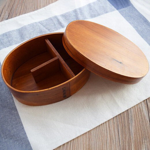 Японский стиль бенто-бокс, однослойный деревянный ланч-бокс, студенческий бокс для фастфуда, суши, экологичный портативный бокс для еды, натуральный цвет дерева