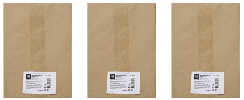 Картон белый Выбор есть (А4, 100 листов, немелованный), 3 уп