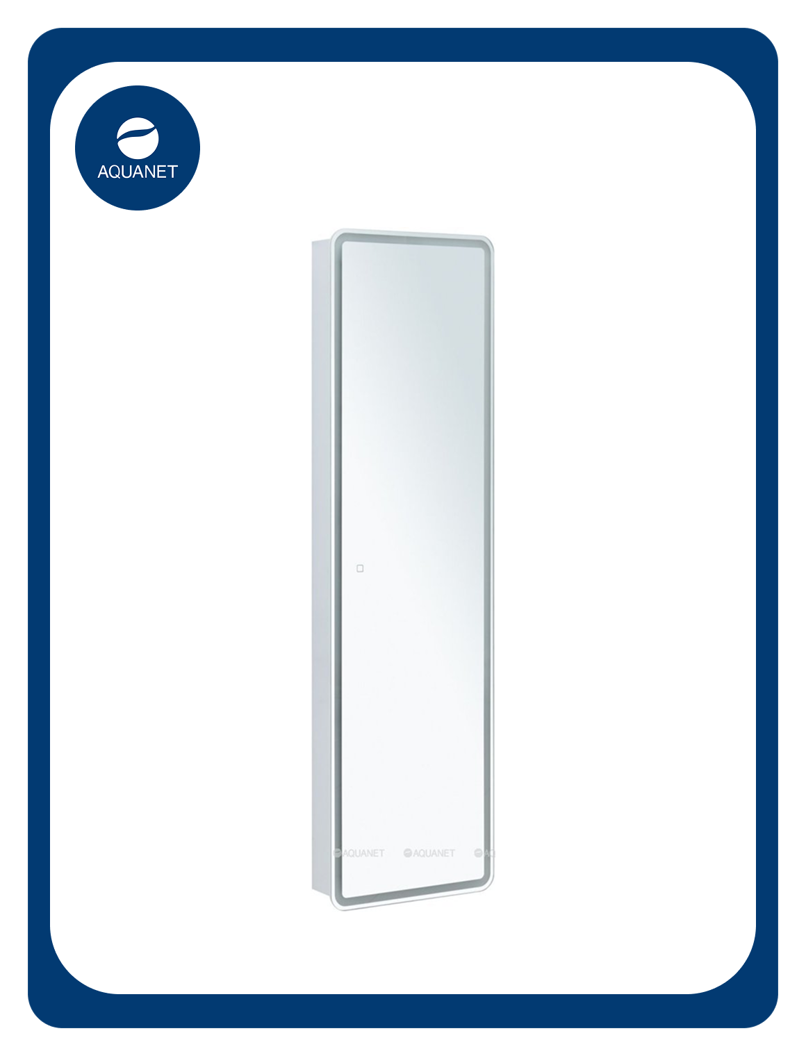 Шкаф-пенал Aquanet "Оптима", белый, LED-подсветка, распашная дверь, 4 полки – светильник для ванной комнаты