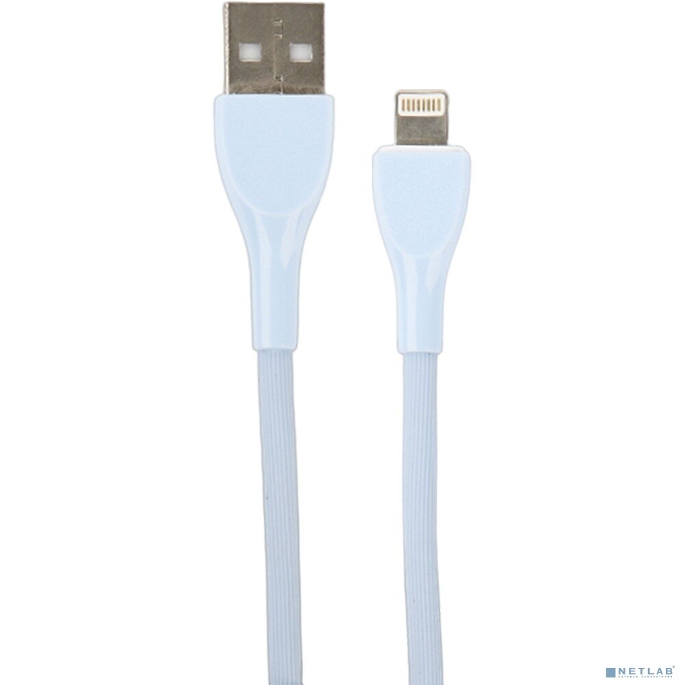 PERFEO Кабель USB A вилка - Lightning вилка, 2.4A, голубой, силикон, длина 1 м, ULTRA SOFT (I4333)