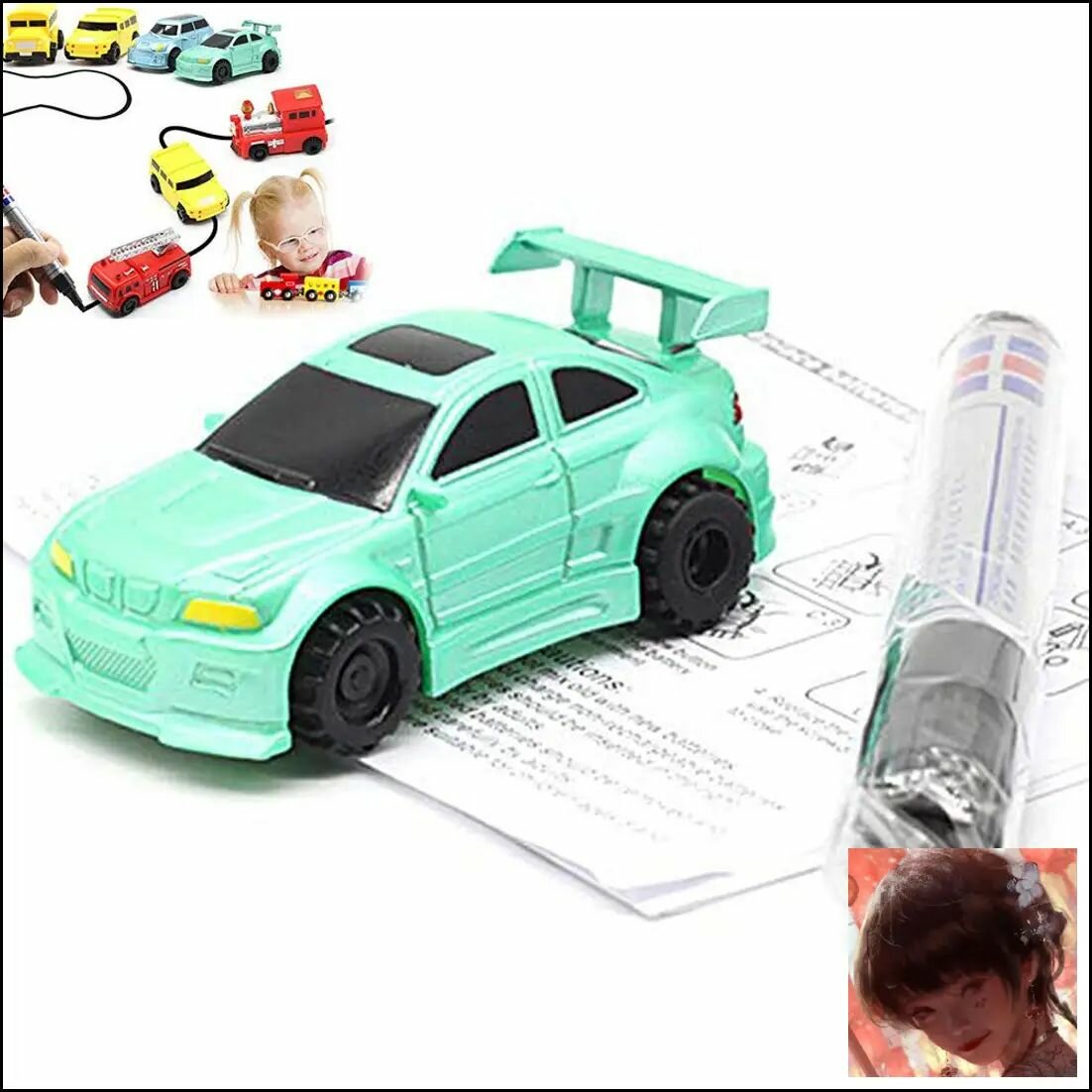 Fun Pen Inductive Car Truck, интеллектуальная игрушка, работает по нарисованной линии, для детей и развивающих занятий