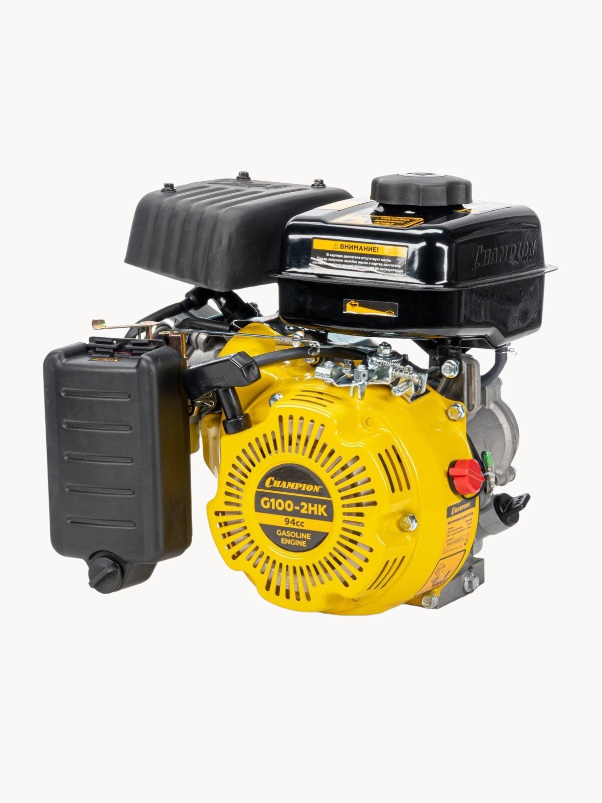 Двигатель бензиновый четырехтактный для мотоблока, газонокосилки CHAMPION G100-2HK, с горизонтальным валом