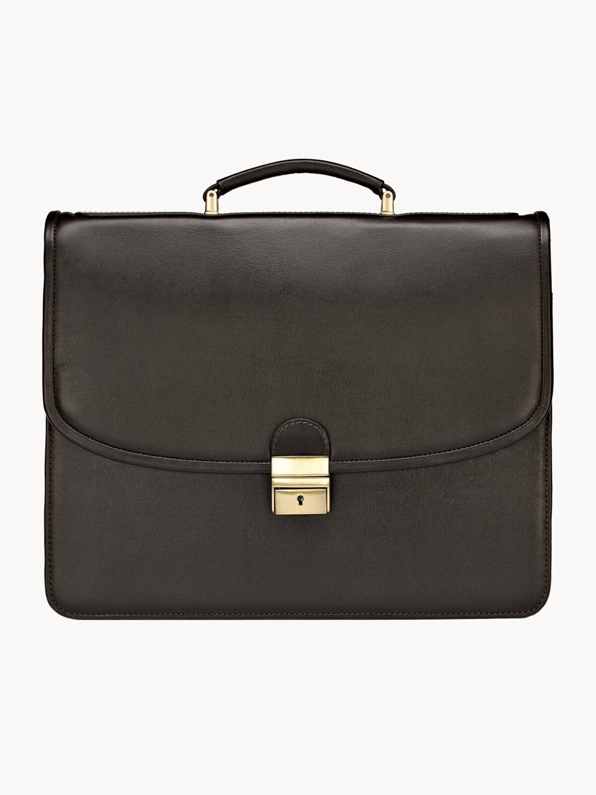 Портфель Кожинка, фактура гладкая, коричневый