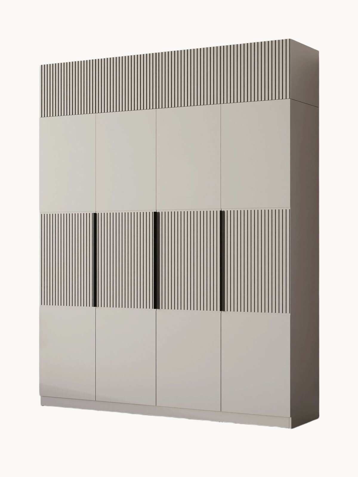 LAERA Антресоль на шкаф распашная 200х52х40 лайн глиняно-серая